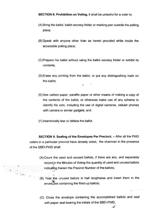 Rules and regulation for voting pw ds | PDF