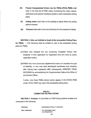 Rules and regulation for voting pw ds | PDF