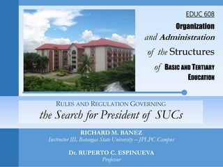 Rules and regulation governing the search for president of su cs | PPTX