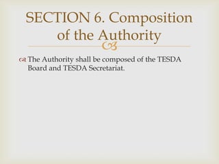 Rules and regulations implementing the tesda act powerpoint | PPTX
