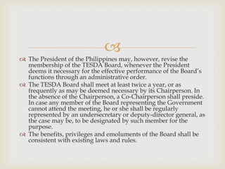 Rules and regulations implementing the tesda act powerpoint | PPTX