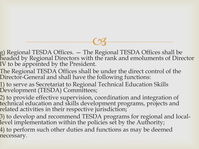 Rules and regulations implementing the tesda act powerpoint | PPTX
