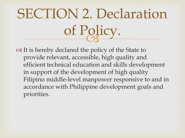 Rules and regulations implementing the tesda act powerpoint | PPTX