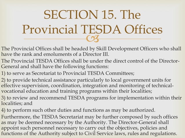 Rules and regulations implementing the tesda act powerpoint | PPTX