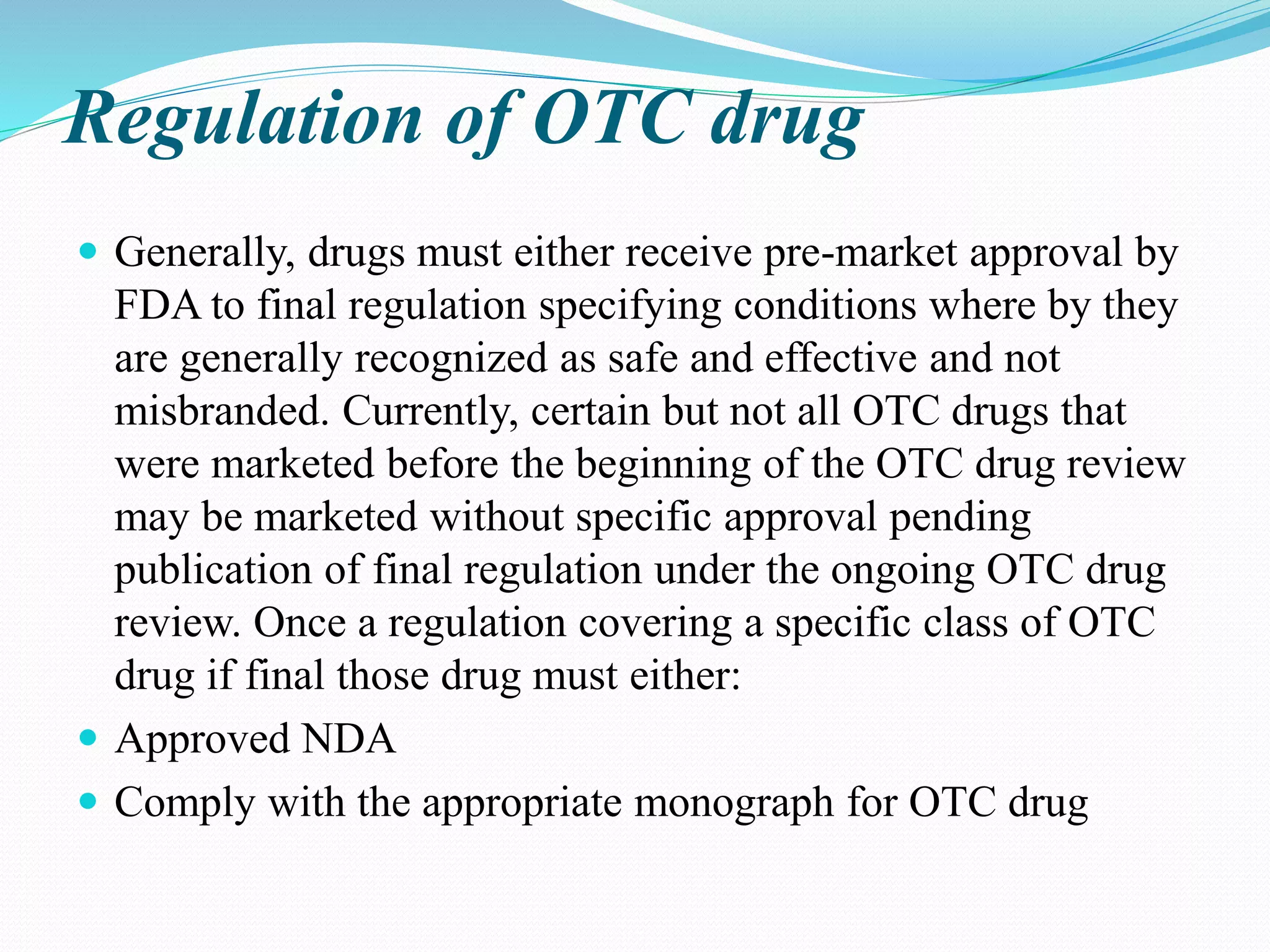 OTC drugs (Amended rules) Drug and Cosmetic Act, 1940 & Rules,1945 | PPTX
