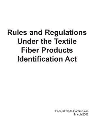 Rules and regulutions for textile | PDF