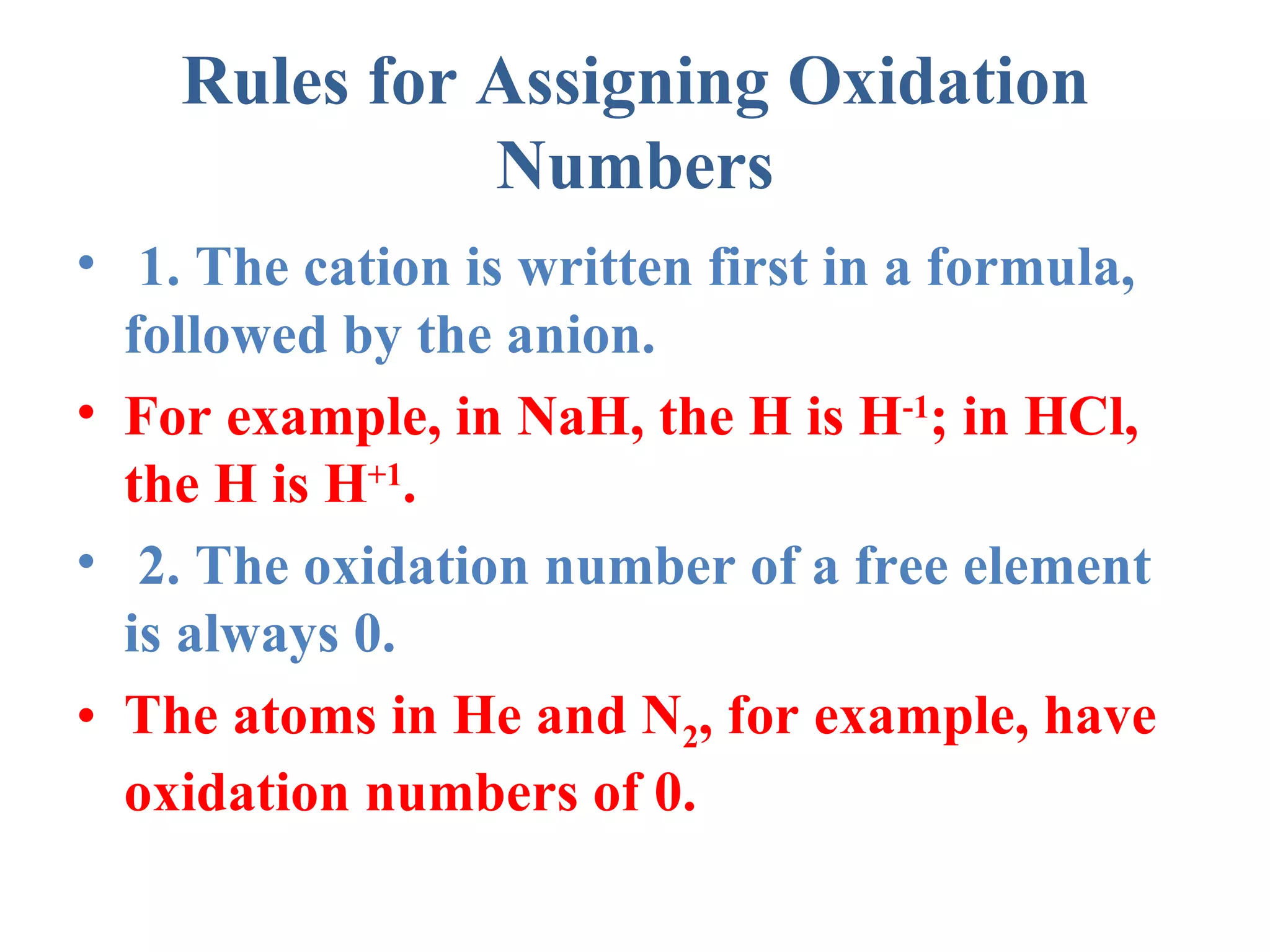 Rules assign oxidation numbers | PPT Rules assign oxidation numbers | PPT