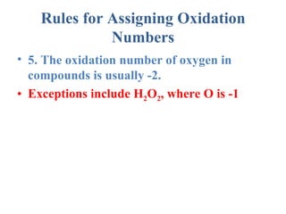 Rules assign oxidation numbers | PPT