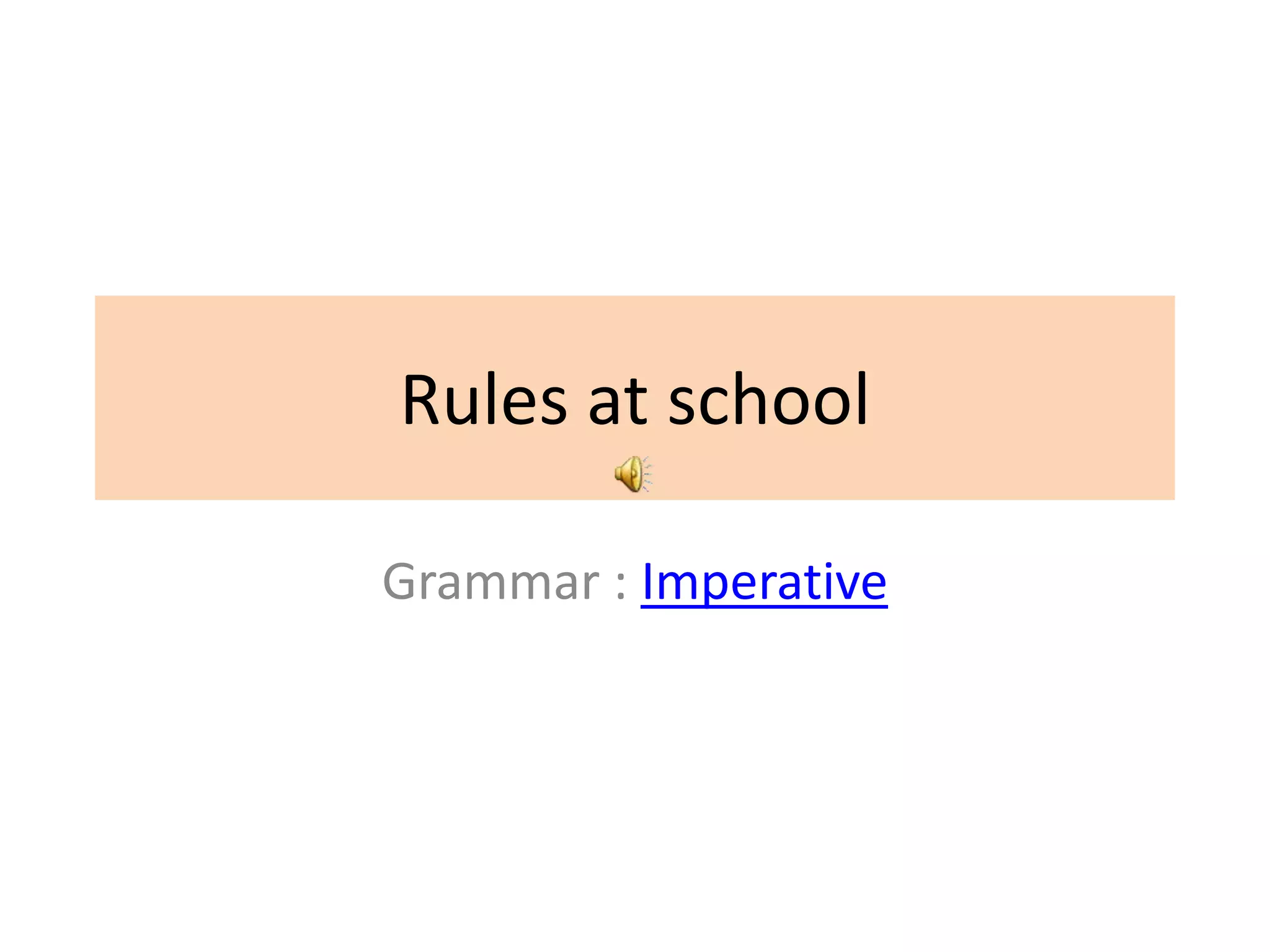 Rules at school | PPTX