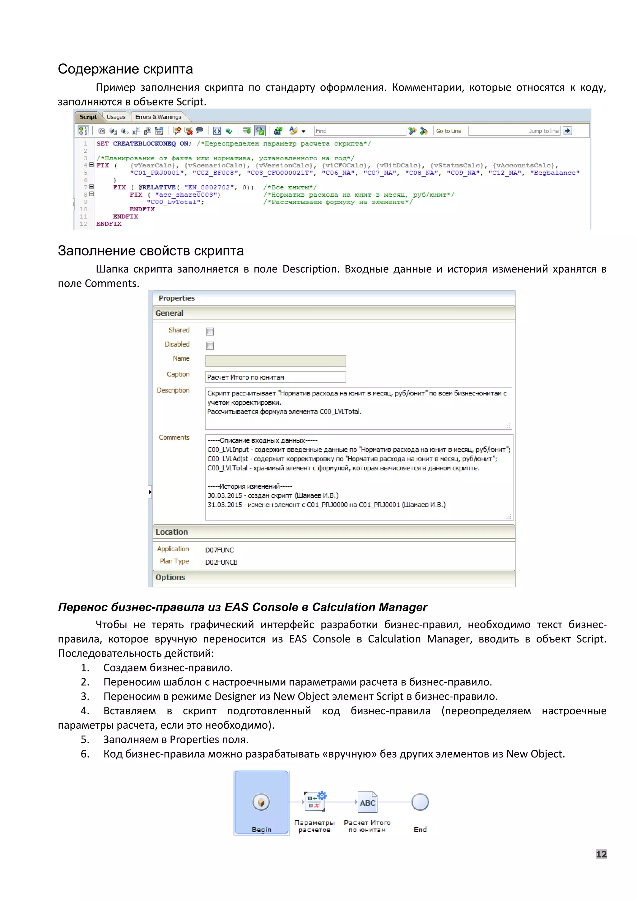 Стандарт оформления Rules в calculation manager | PDF