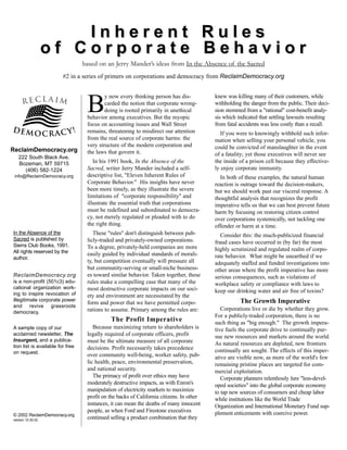 Rules corporate behavior | PDF | Business | Business and Finance