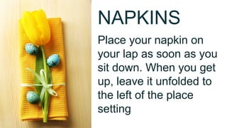 Rules for basic table manners | PPT