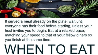 Rules for basic table manners | PDF