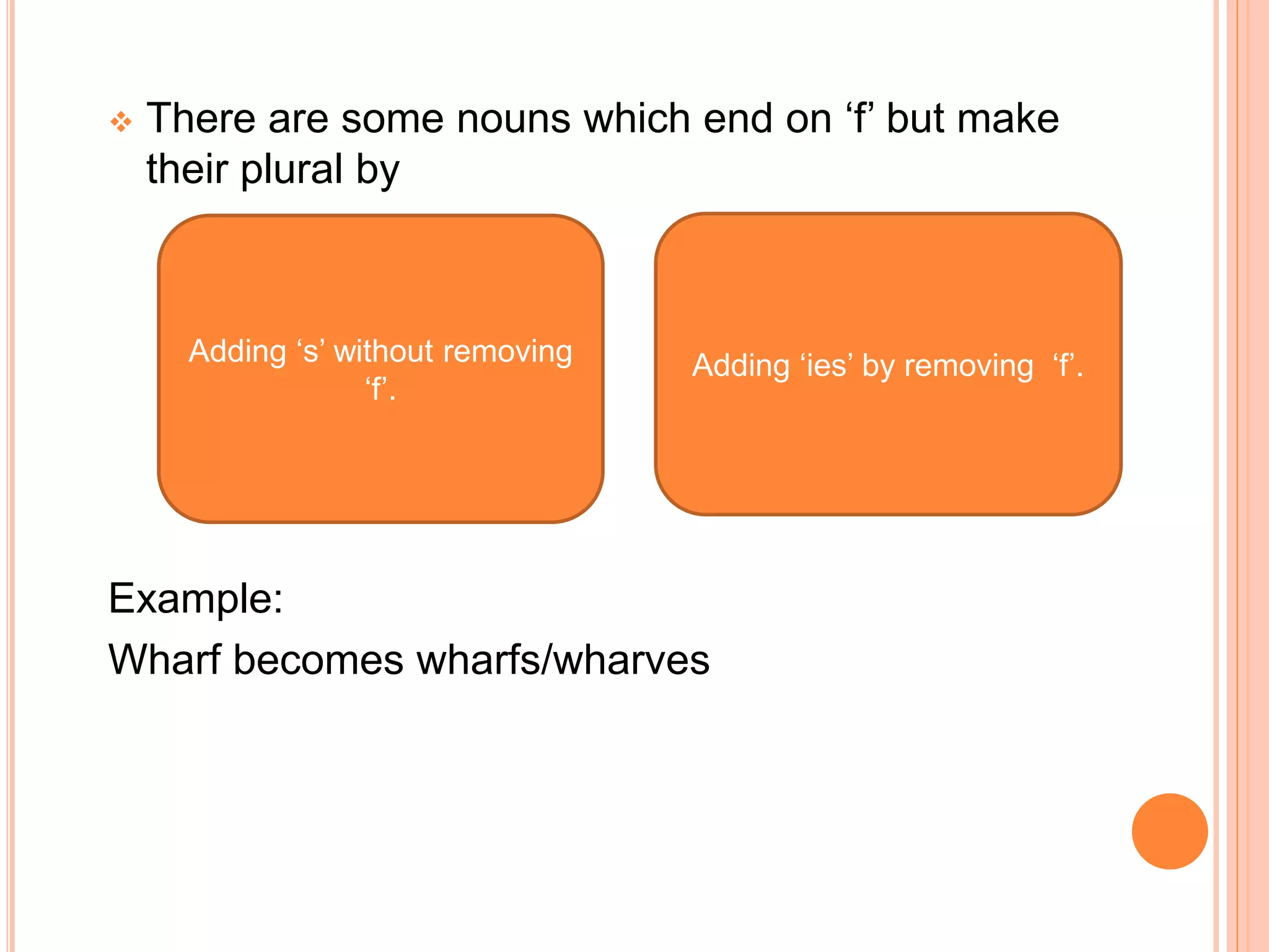 Rules for changing singular nouns into plural nouns | PPTX