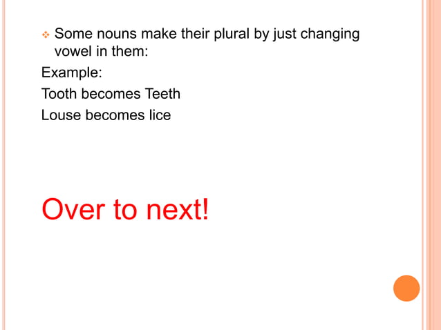 Rules for changing singular nouns into plural nouns | PPTX