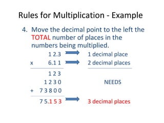 Rules for decimals | PPT