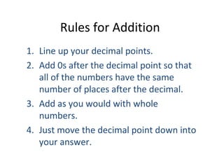 Rules for decimals | PPT
