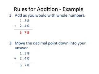 Rules for decimals | PPT