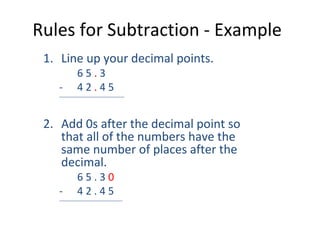 Rules for decimals | PPT