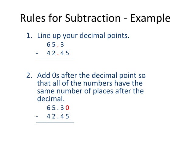 Rules for decimals | PPT | Business | Business and Finance