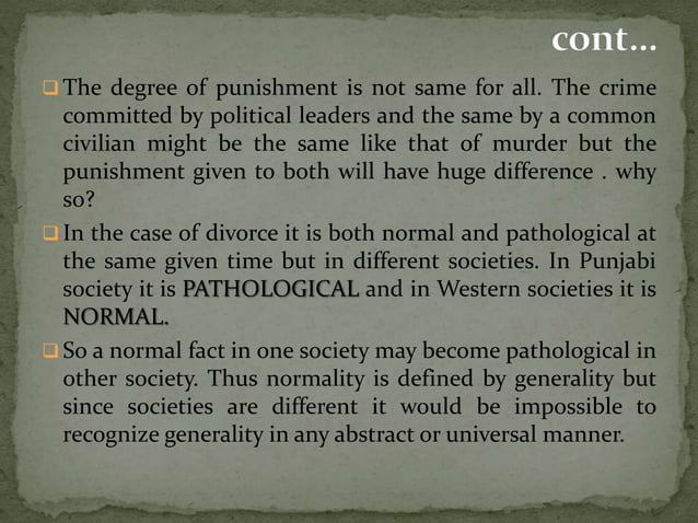 Rules for Distinguishing between Normal and Pathological social facts ...