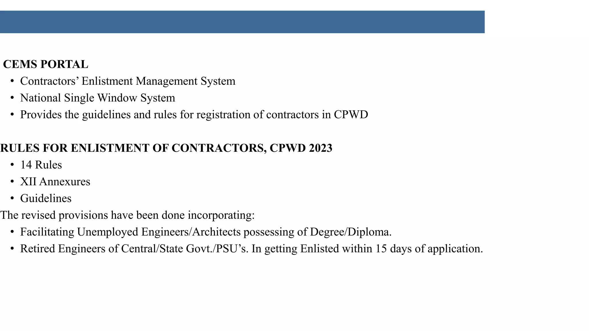Rules for Enlistment of Contractors in CPWD, 2023-1.pptx