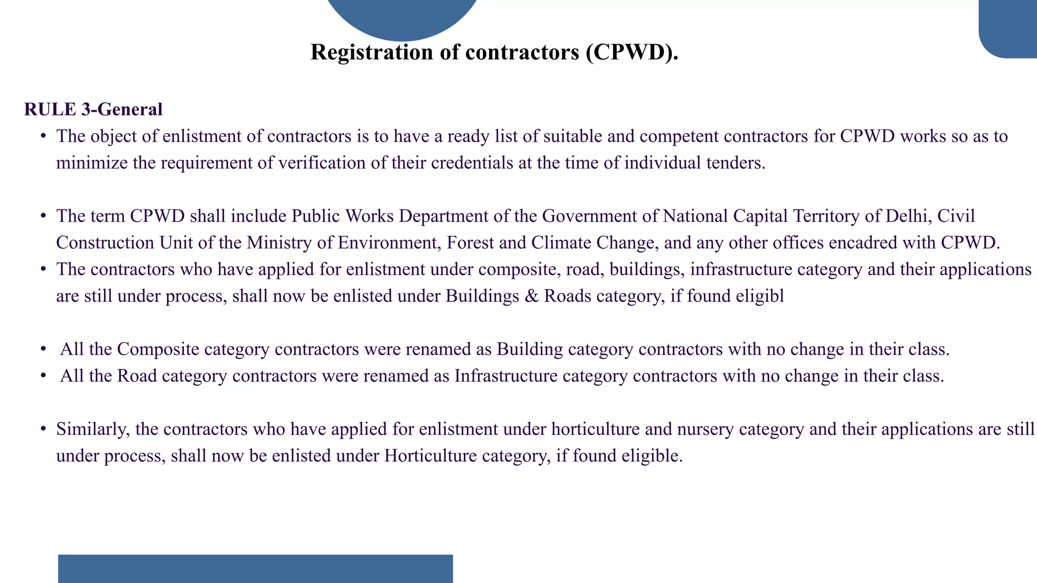 Rules for Enlistment of Contractors in CPWD, 2023-1.pptx