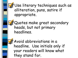 headline writing | PPTX