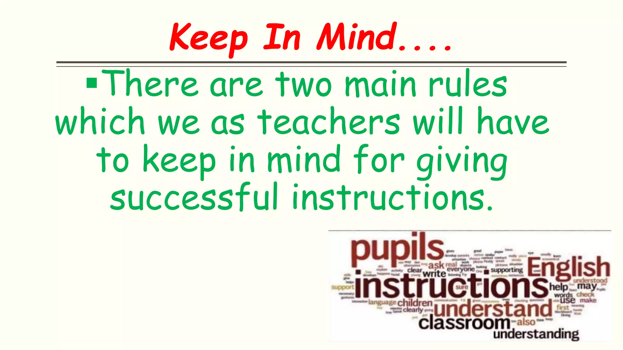 Rules for instruction giving | PPT