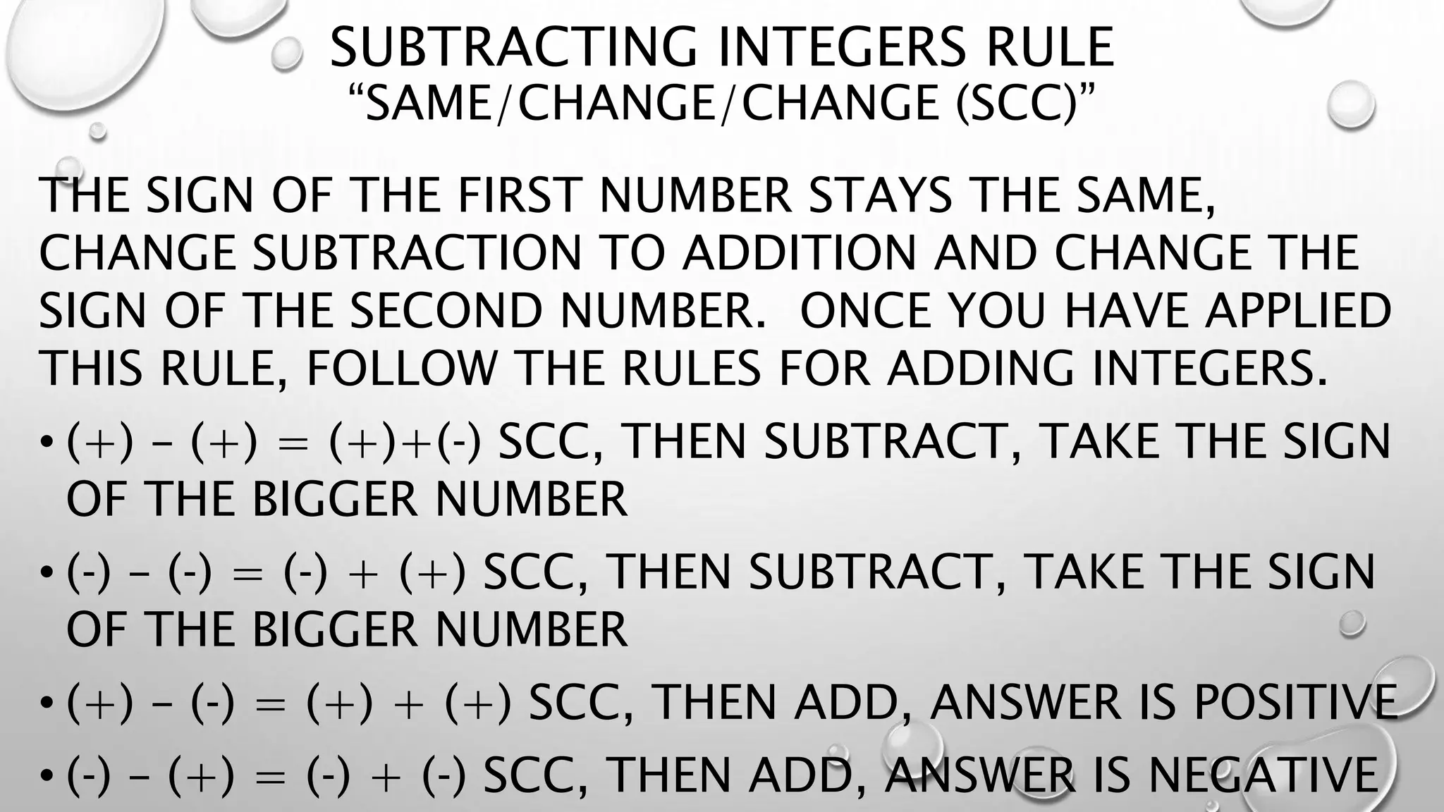 Rules for Integers: Adding and Subtracting | PPTX