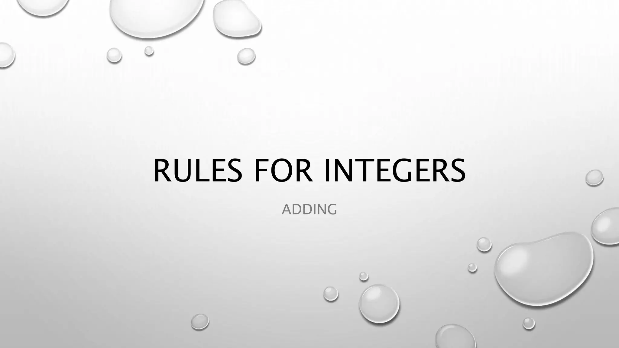 Rules for Integers: Adding and Subtracting | PPT