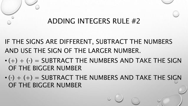 Rules for Integers: Adding and Subtracting | PPTX