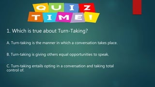 Rules for Listening and Taking Turns to Speak | PPTX