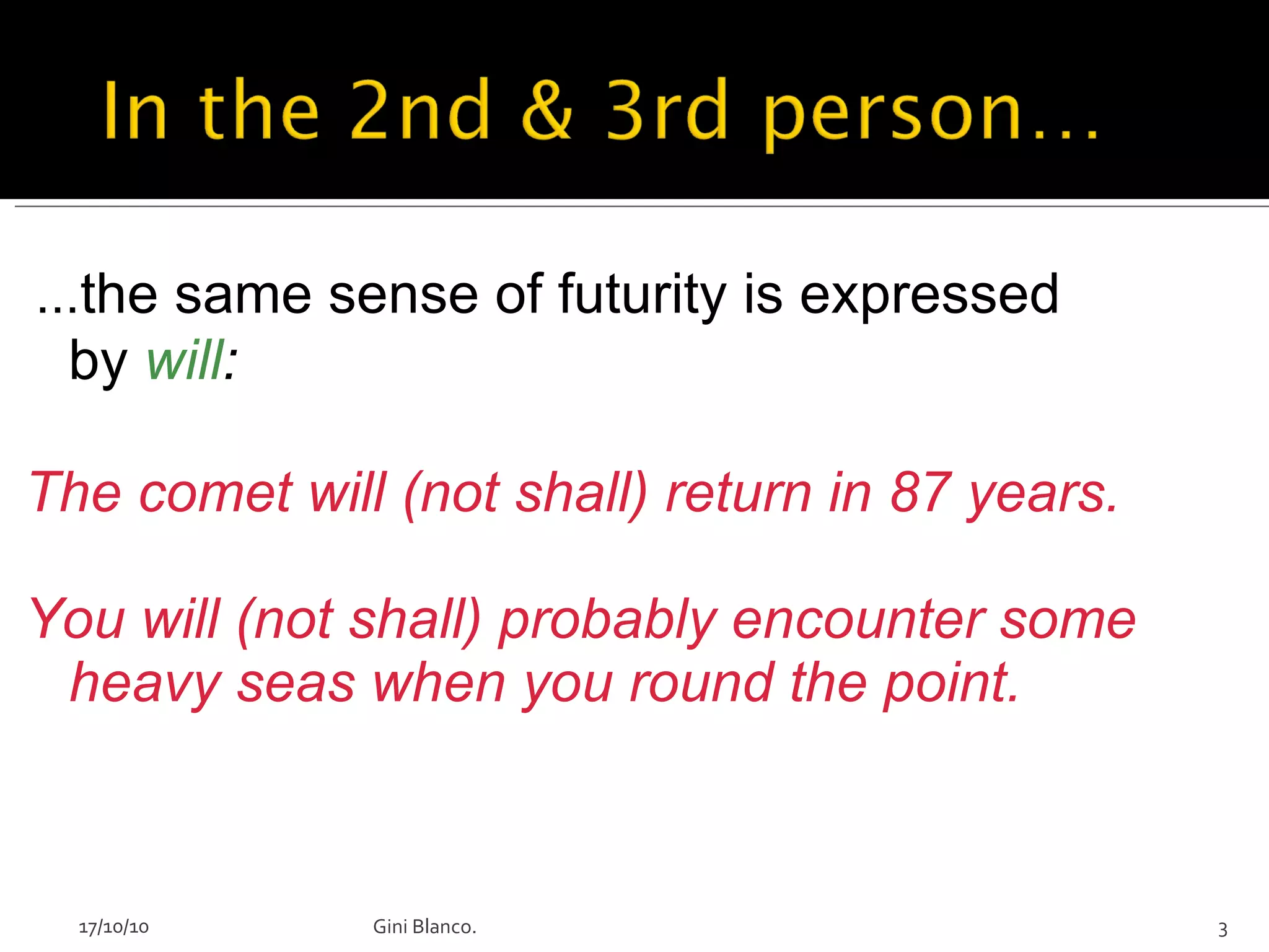 Rules for shall and will. | PPT
