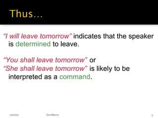 Rules for shall and will. | PPT
