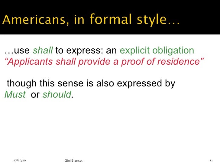 Rules for shall and will.