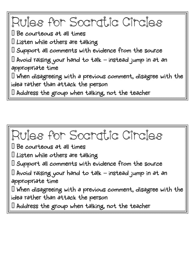Rules for socratic circles | PDF