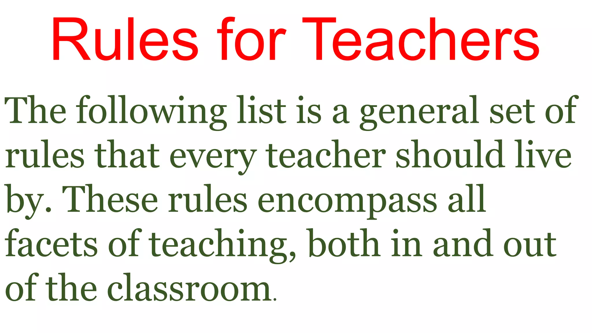 Rules for teachers for online | PPT