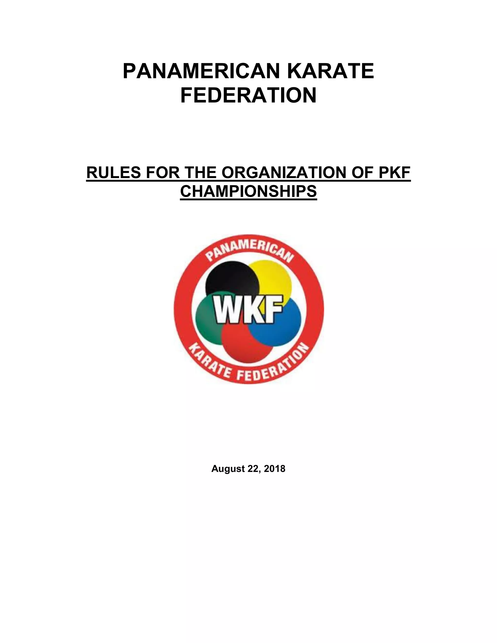Rules for the organization of PKF championships | PDF