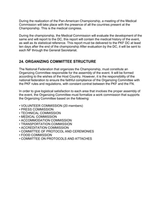 Rules for the organization of PKF championships | PDF