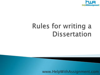 Rules for writing a dissertation | PPT