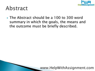 Rules for writing a dissertation | PPT