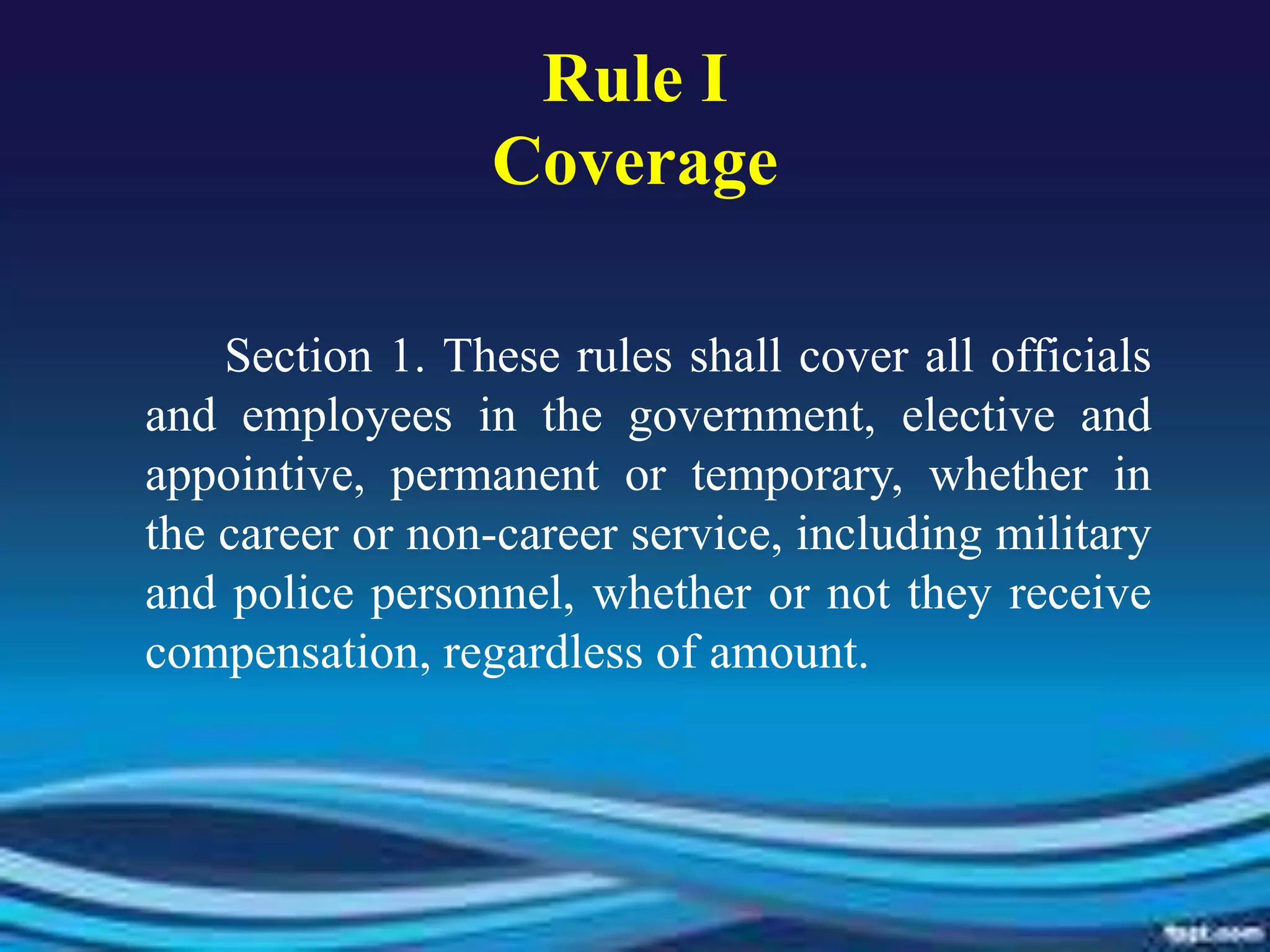 Rules Implementing the Code of Conduct and Ethical Standards for public ...
