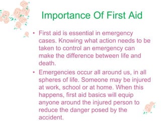 Rules & importance of first aid | PPT