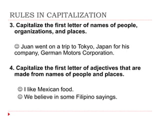 Rules in capitalization w o | PPTX