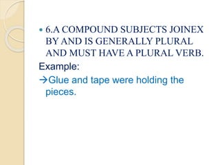 Rules in subject verb agreement | PPTX