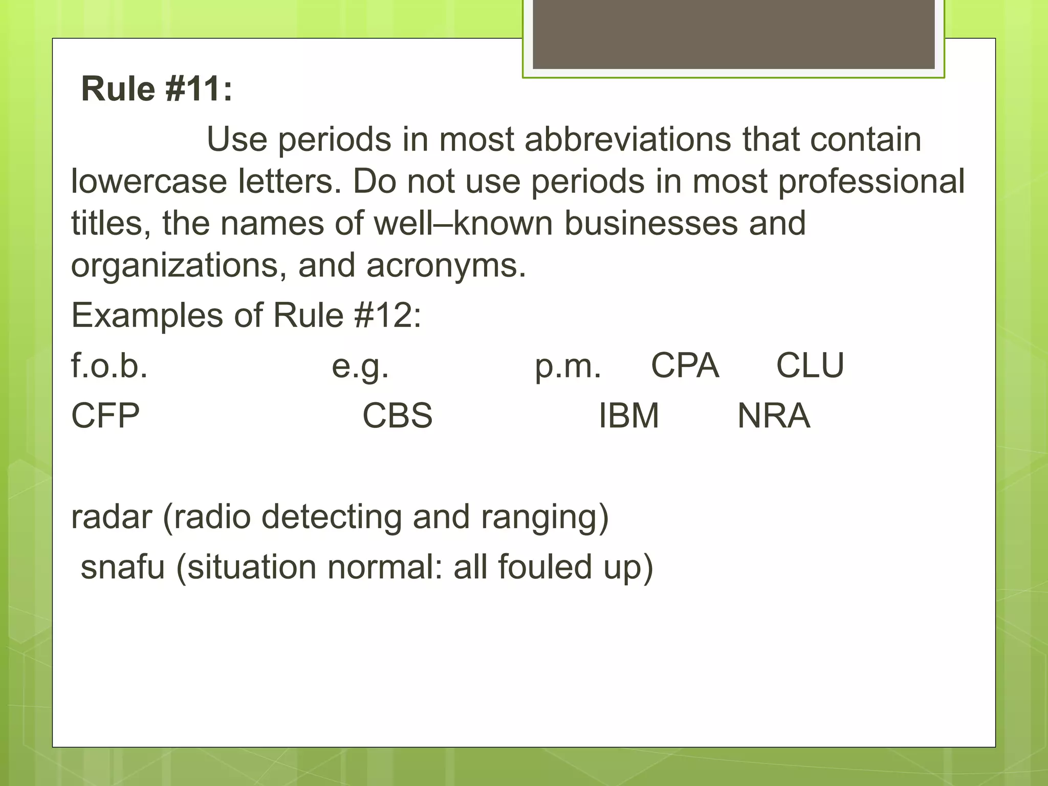 Rules of abbreviations | PPTX