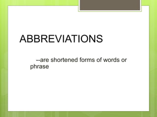 Rules of abbreviations | PPTX