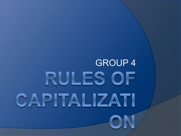 Rules of capitalization | PPT