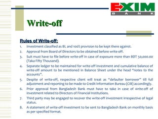 Rules of classification provision rescheduling_write-off | PPT